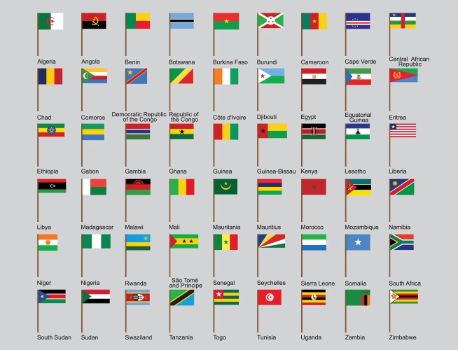 Flags of asia Royalty Free Vector Image - VectorStock
