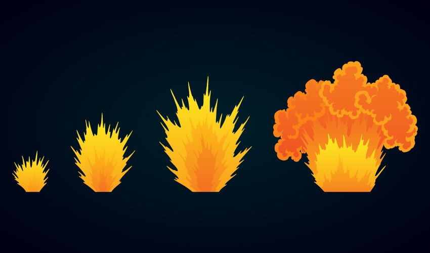 Explosion animation for game Royalty Free Vector Image
