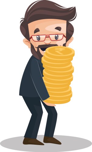 Investment advisor cartoon Royalty Free Vector Image
