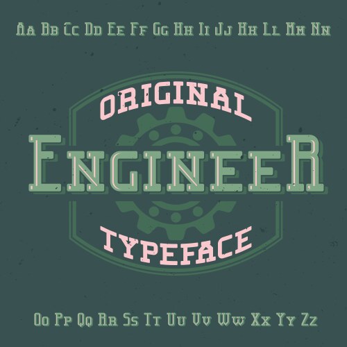 Original label typeface Royalty Free Vector Image