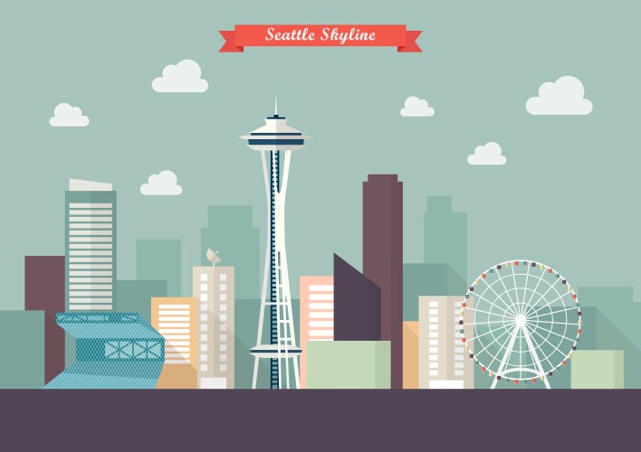 Seattle city Royalty Free Vector Image - VectorStock