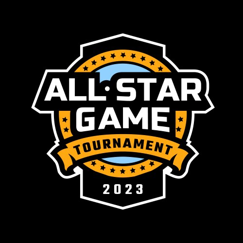 All star game logo emblem on a dark background Vector Image