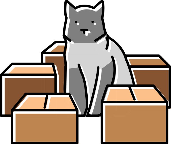 Inside preposition english color icon Royalty Free Vector