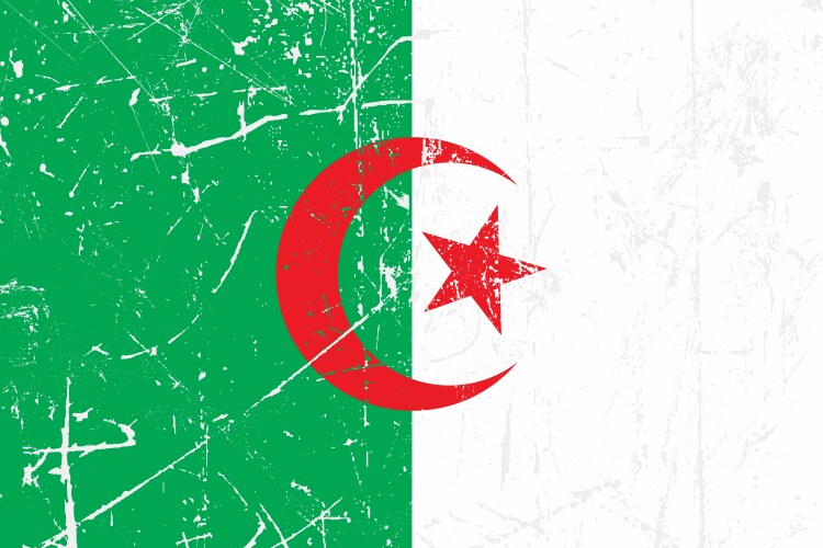Flag of algeria sign Royalty Free Vector Image