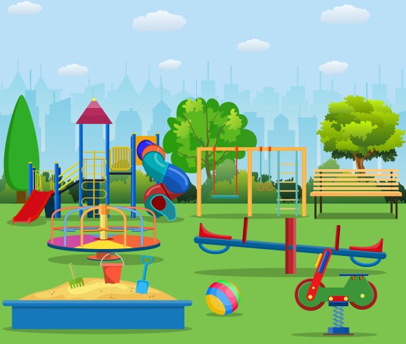 Cartoon empty playground Royalty Free Vector Image