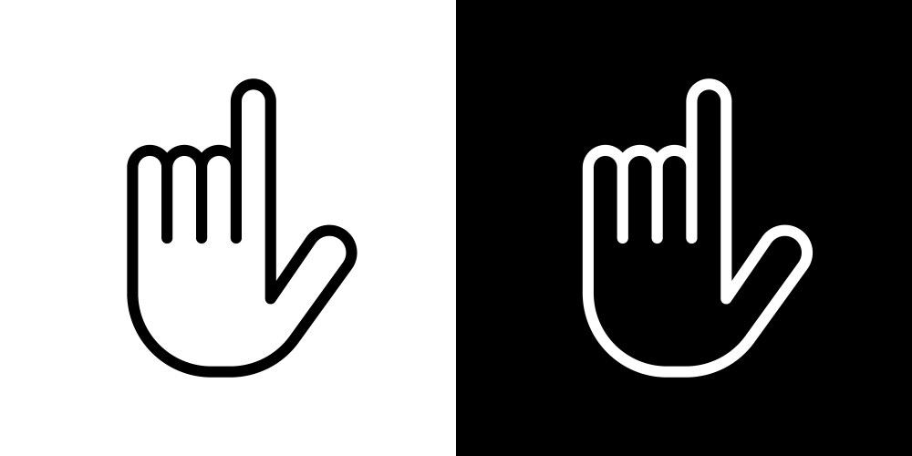 Finger pointing icon symbol on white background Vector Image