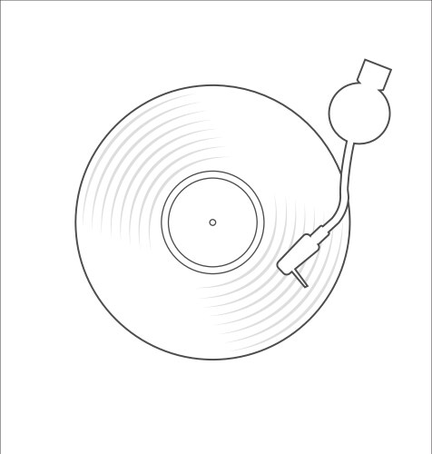 Black vinyl record disc flat concept Royalty Free Vector