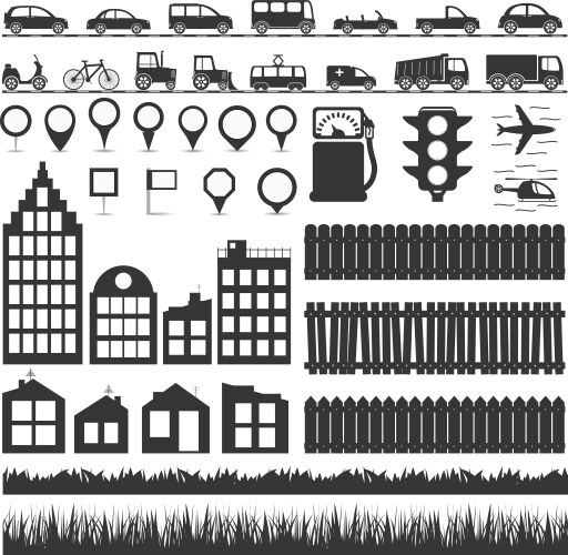 Street light silhouette old city lampposts Vector Image