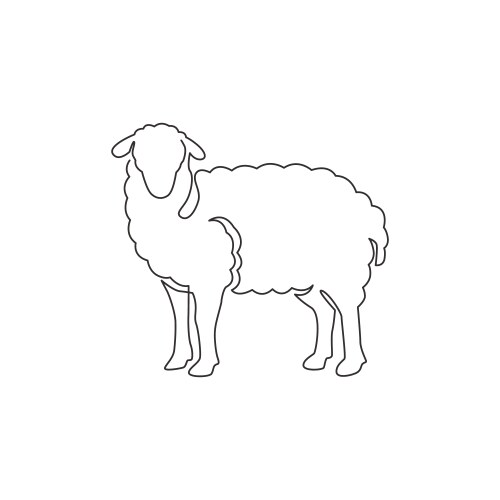 Continuous one line drawing a little lamb sheep Vector Image