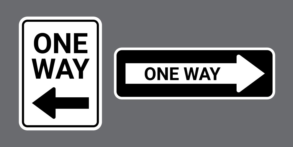 Ahead only one way traffic sign drive straight Vector Image