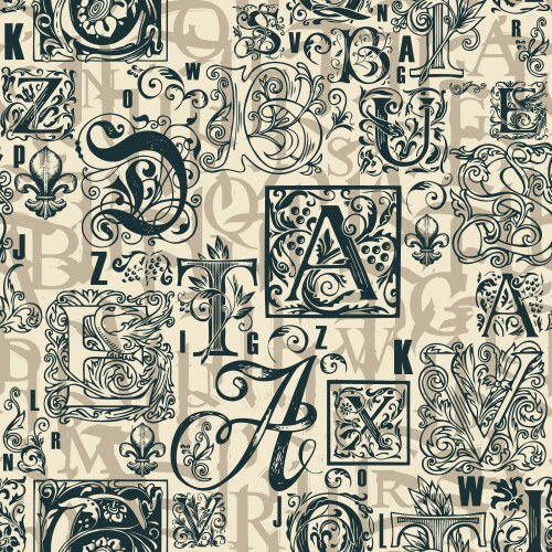 Creative letters seamless pattern english Vector Image