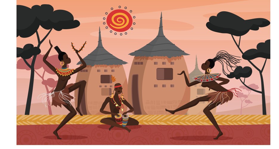 African people dance in ethnic abstract tribal Vector Image