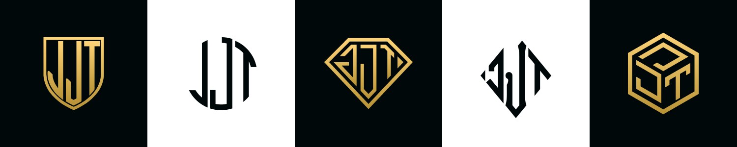 Initial letters jrk logo designs bundle Royalty Free Vector