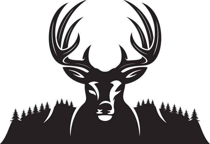 Fishing and hunting with deer horns Royalty Free Vector