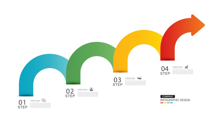 Infographics arrow symbol timeline business steps Vector Image