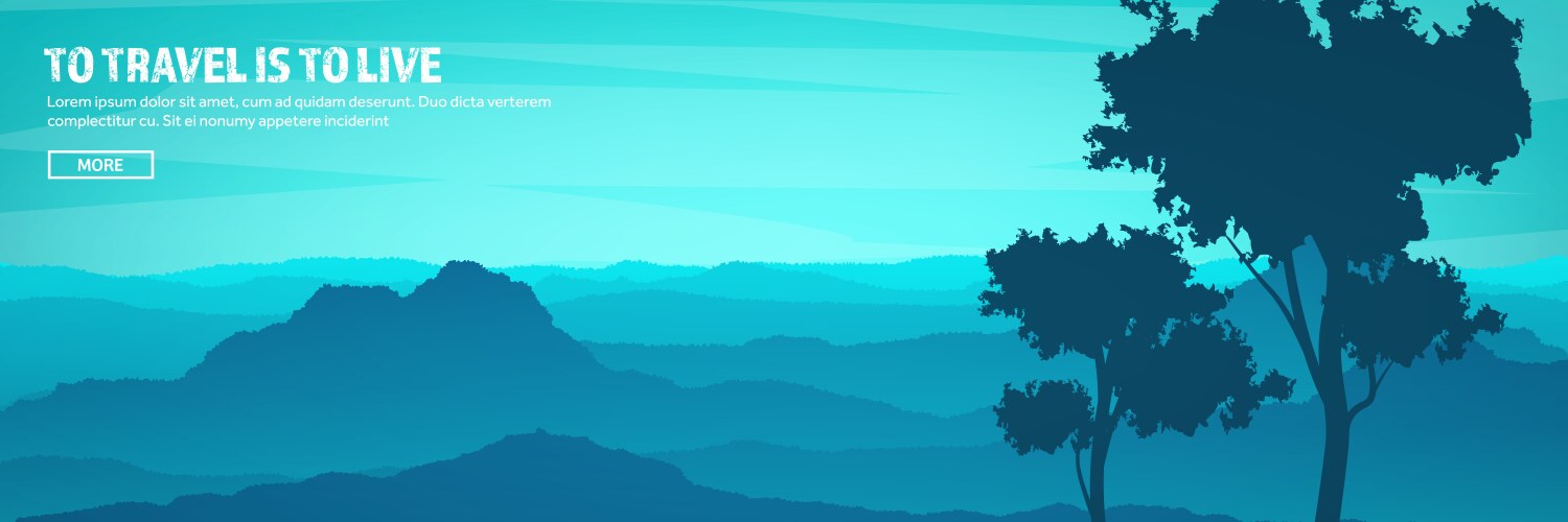 Mountains and forest header wild nature landscape Vector Image