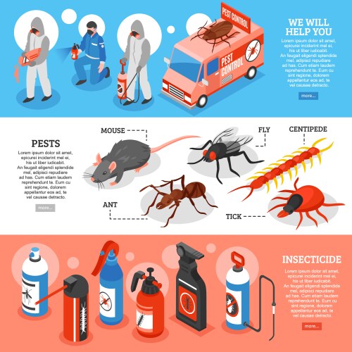 Pest control worker hold empty board cartoon Vector Image