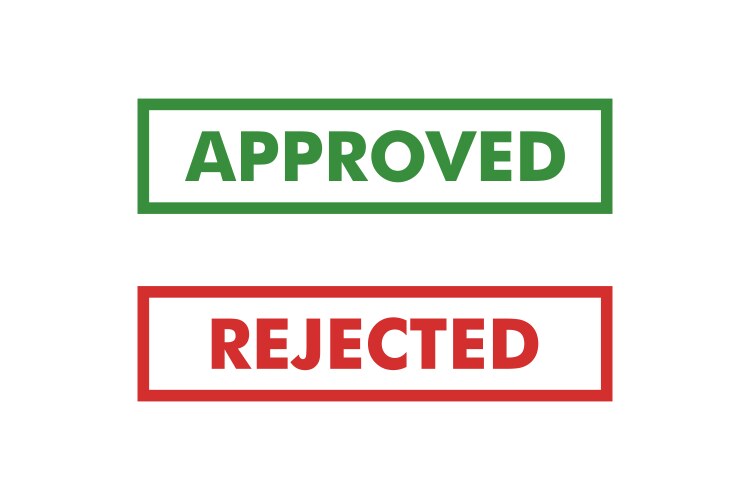 Approved denied stamp Royalty Free Vector Image