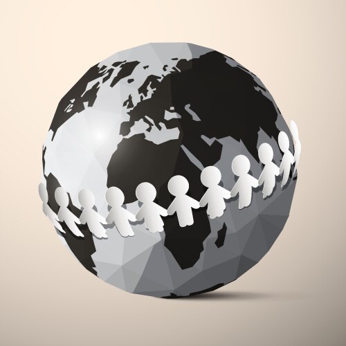 World with People Holding Hands Around it Vector Images (over 320)