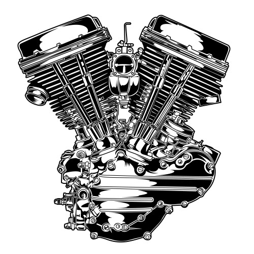 Motorcycle engine Vector Images & Graphics for Commercial Use | VectorStock