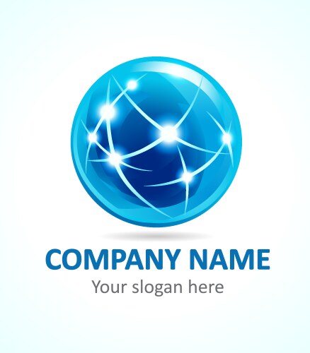 Creative abstract 3d pixel sphere logo design Vector Image