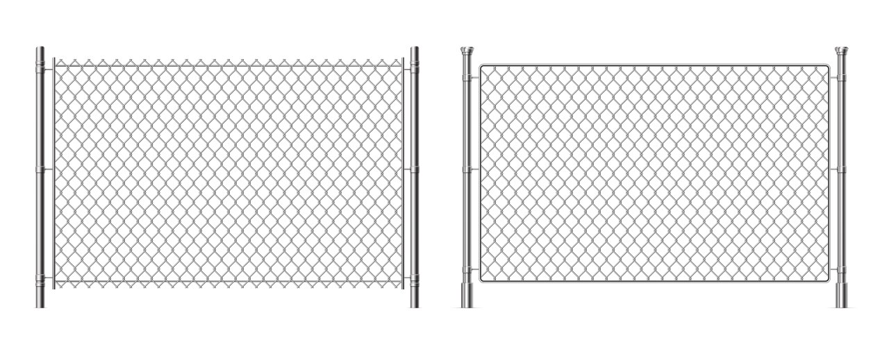 Wire fence in realistic style isolated on white Vector Image
