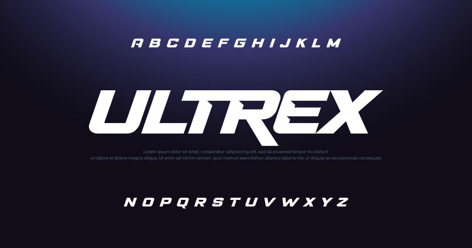 Sport modern alphabet and number fonts racing Vector Image