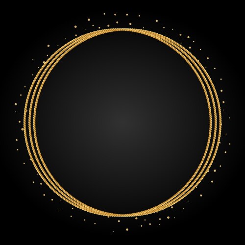 Gold twisted rope circle frame round border Vector Image