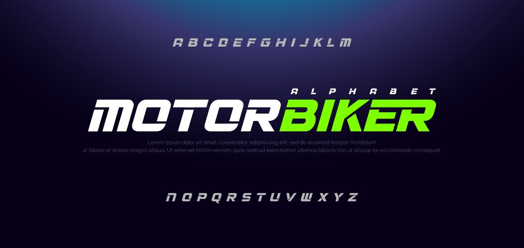 Sport modern alphabet and number fonts racing Vector Image
