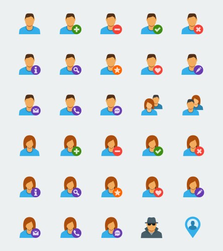 Team avatar icon employee worker profile leader Vector Image