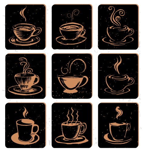 Hand drawn coffee cup icon Royalty Free Vector Image