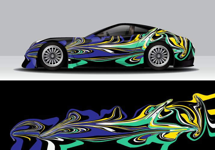 Modern sporty abstract car wrap auto sticker Vector Image