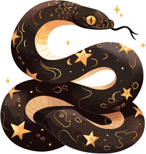 2025 a red snake with stars Royalty Free Vector Image