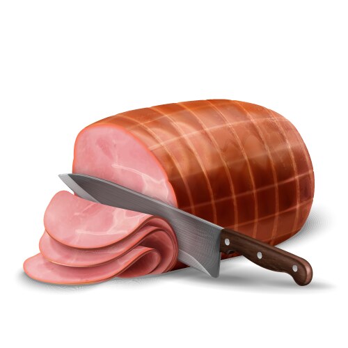 Ham isolated on white Royalty Free Vector Image