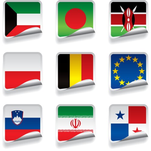 Country flags icons Royalty Free Vector Image - VectorStock