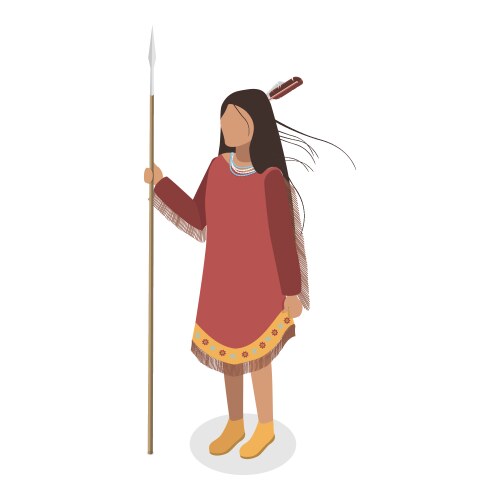 Tribal ethnic indigenous people in traditional Vector Image