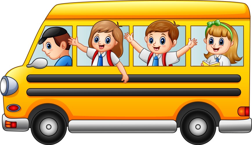 Happy school children stand Royalty Free Vector Image