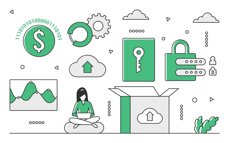 Online banking mobile app and secure access Vector Image