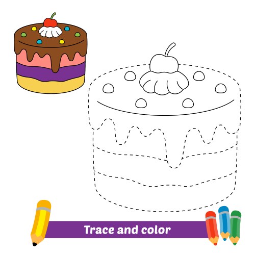 Trace and color for kids bird house Royalty Free Vector