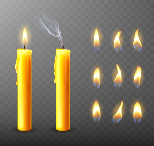 Candle flame animation animated candlelight Vector Image
