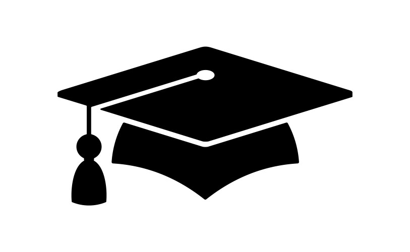 Graduation hat glitter logo graduate cap flat Vector Image