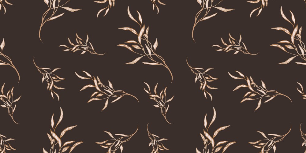 Seamless loopable pattern with hand drawn leaves Vector Image