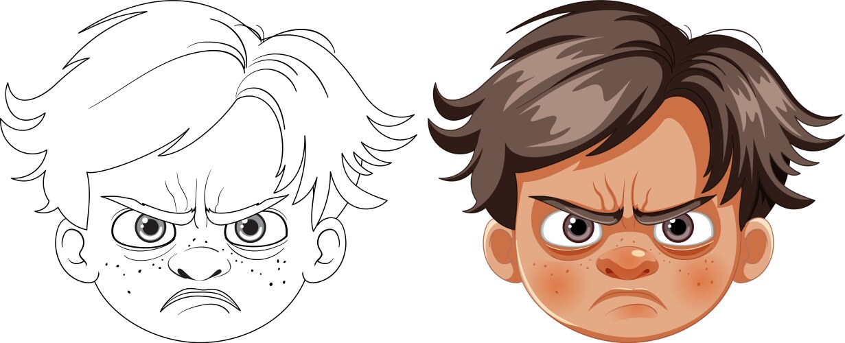 Two cartoon characters showing anger and annoyance