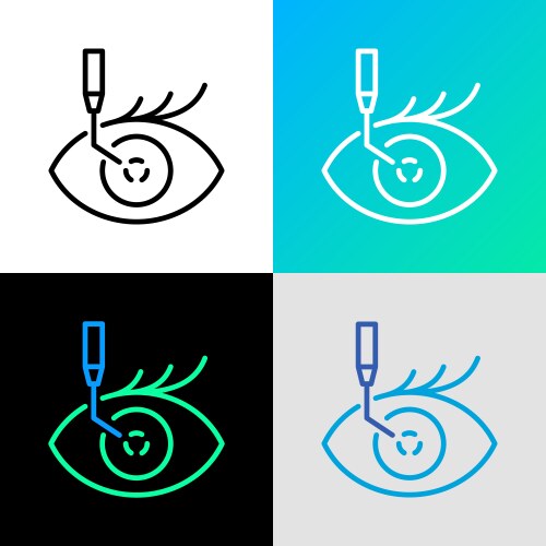 Cataract surgery flat icon ophthalmology lasik Vector Image