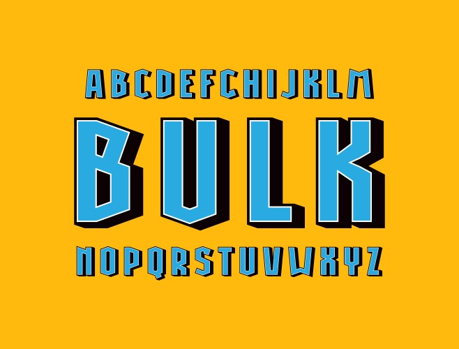 Geometric sans serif bulk font Royalty Free Vector Image