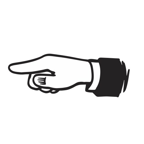 Hand Drawing Engraving Pointing Isolated Vector Image