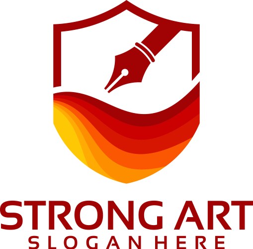 Strong art logo template paint shield designs Vector Image