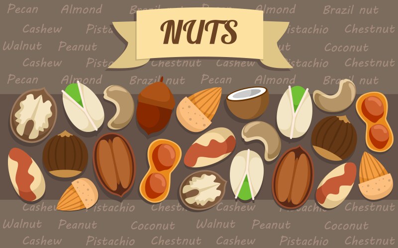 Realistic organic nuts advertising template Vector Image