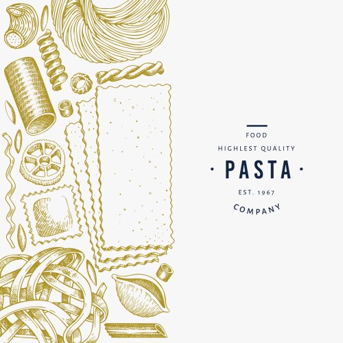 Italian pasta design template hand drawn food Vector Image
