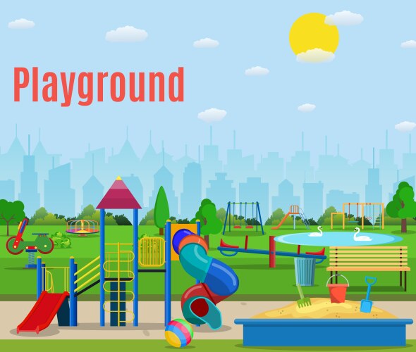 Cartoon empty playground Royalty Free Vector Image